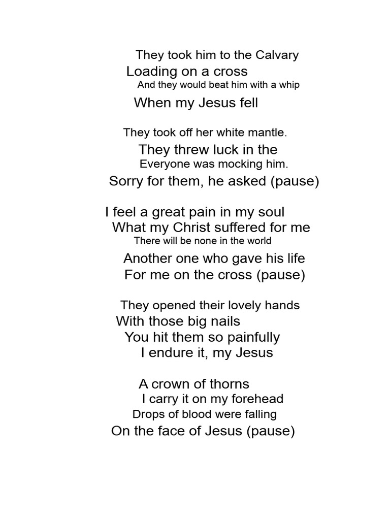 They Took Him To The Calvary. | PDF