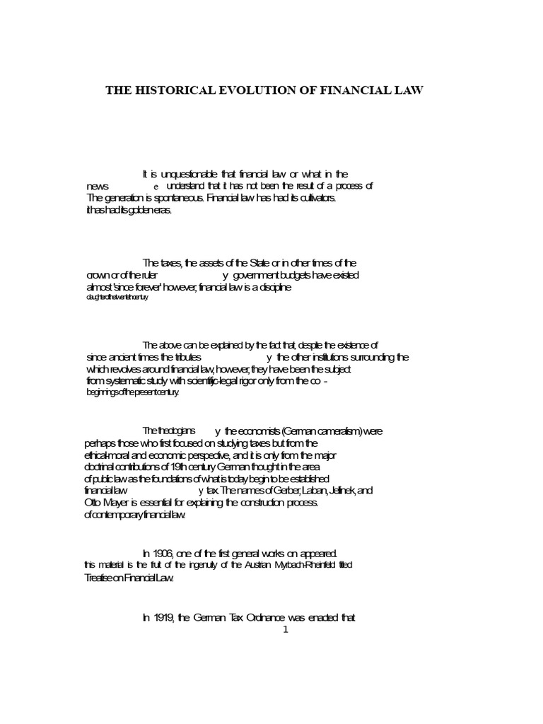 Evolution of Financial Law History | PDF | Knowledge | Government Spending