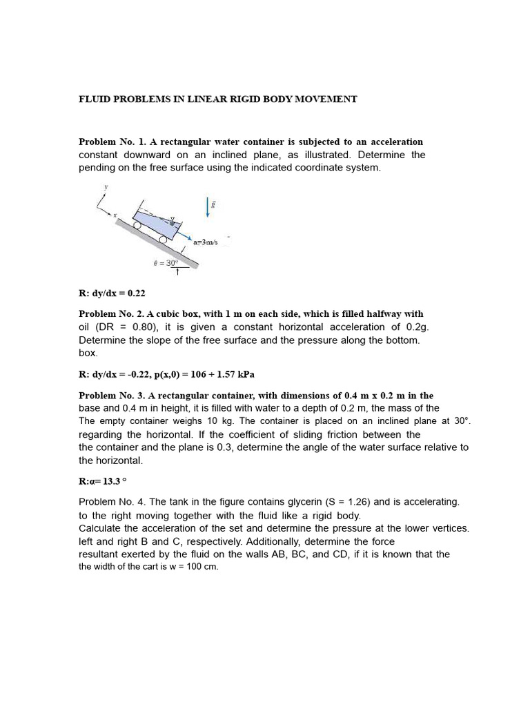 Proposed Problems of Fluids in The Motion of Rigid Bodies | PDF ...