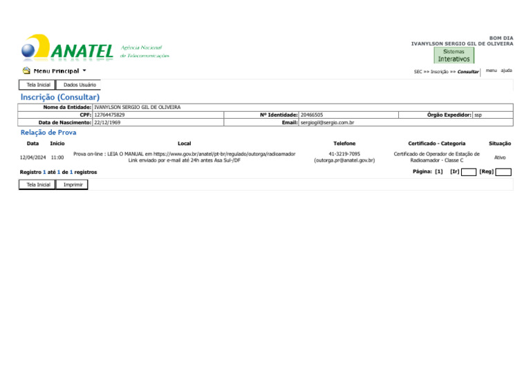 Sec - Sistema de Emissão de Certificado de Radioperador - (Sis Versão 2 ...