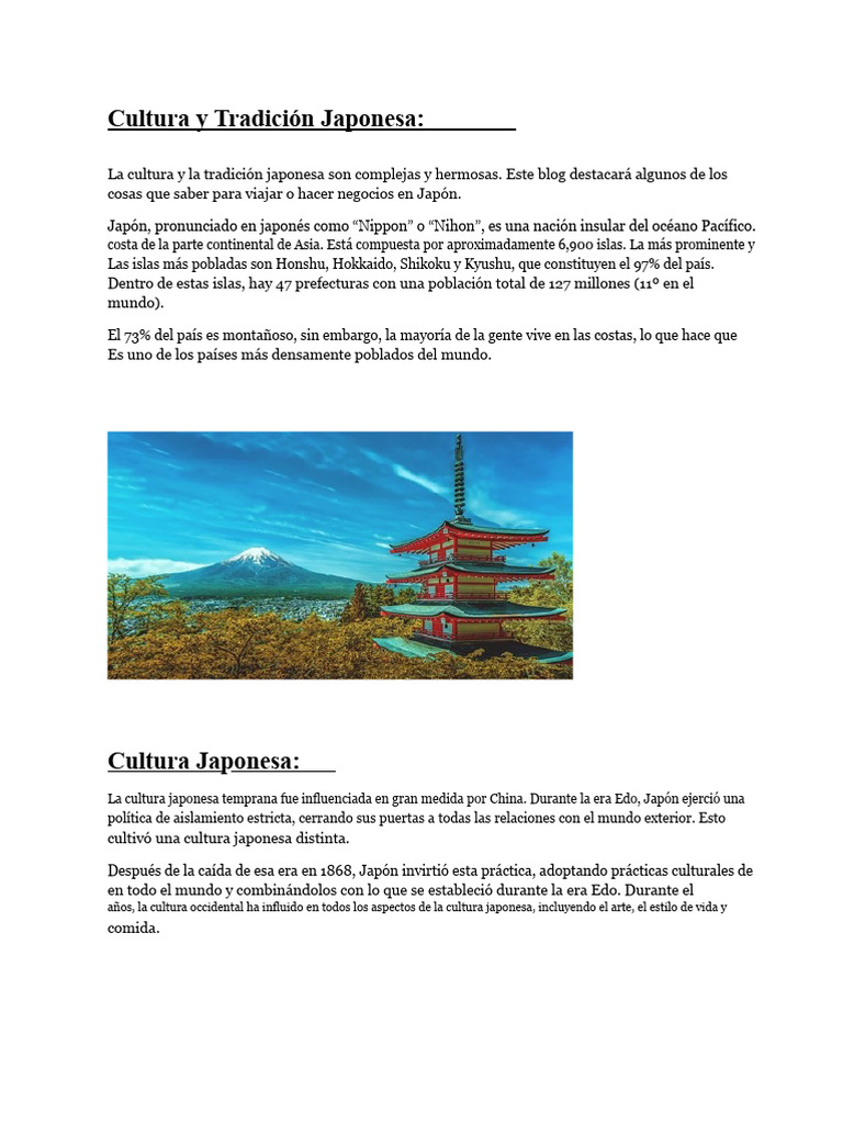 Cultura y Tradiciones de Japón | PDF | Japón | Yen japonés