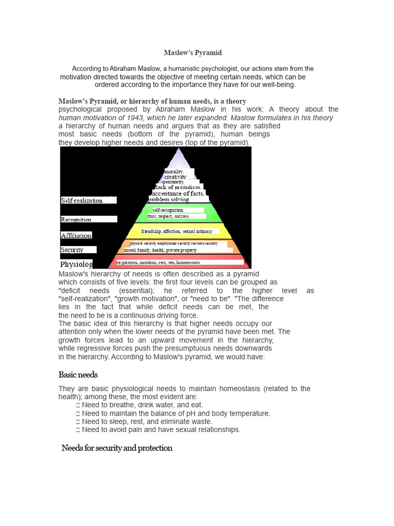 Kano Model and Maslow's Pyramid | PDF | Psychology | Psychological Concepts