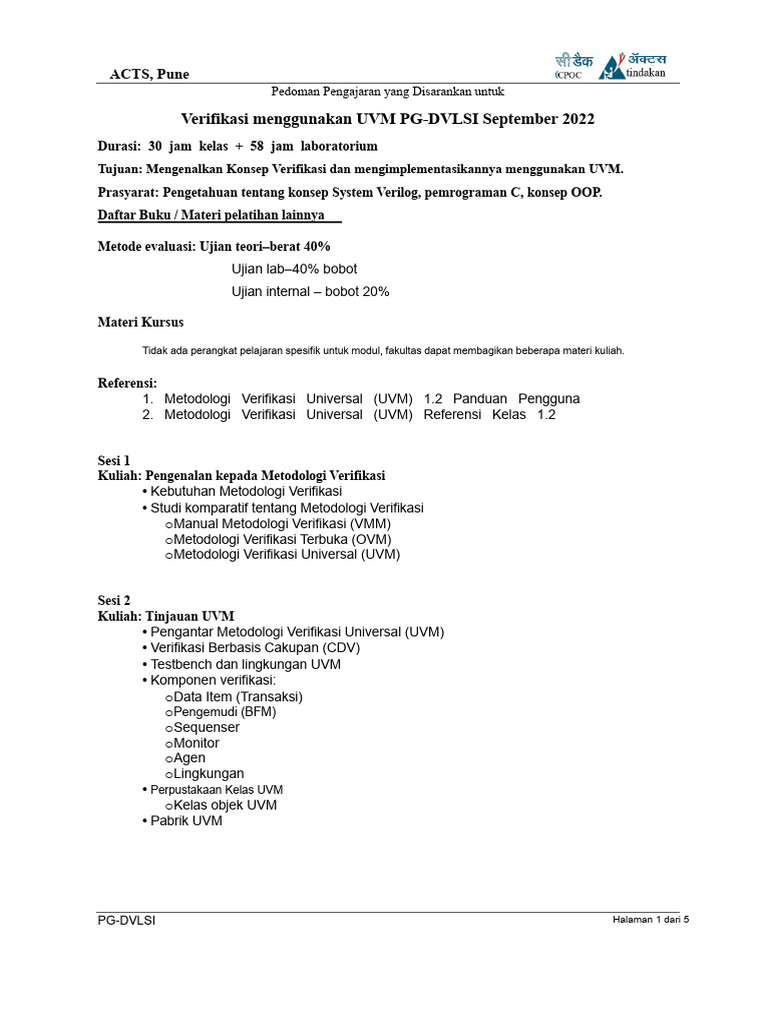 Verifikasi Menggunakan UVM | PDF