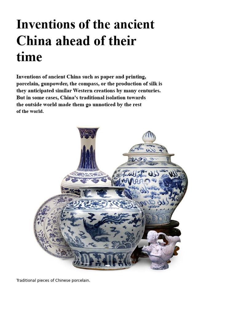 Inventions of Ancient China Ahead of Their Time | PDF | Printing | Silk