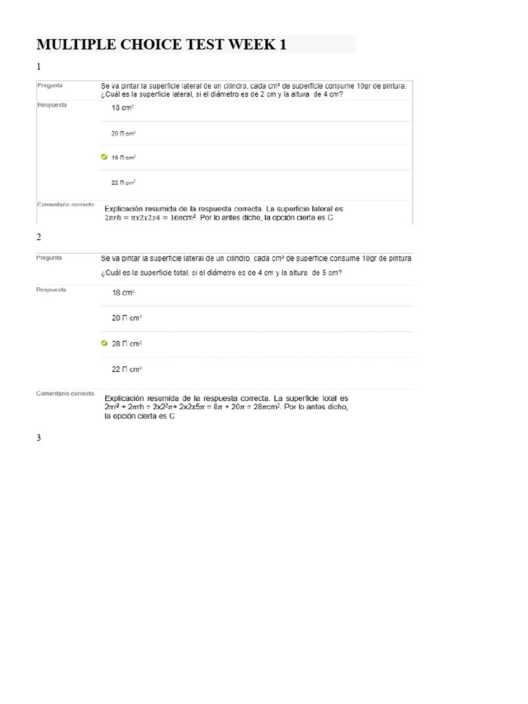 Multiple Choice Test Week 1 | PDF