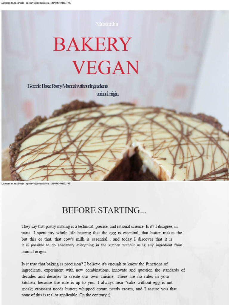 Basic Vegan Pastry Digital Book | PDF | Chocolate | Cakes