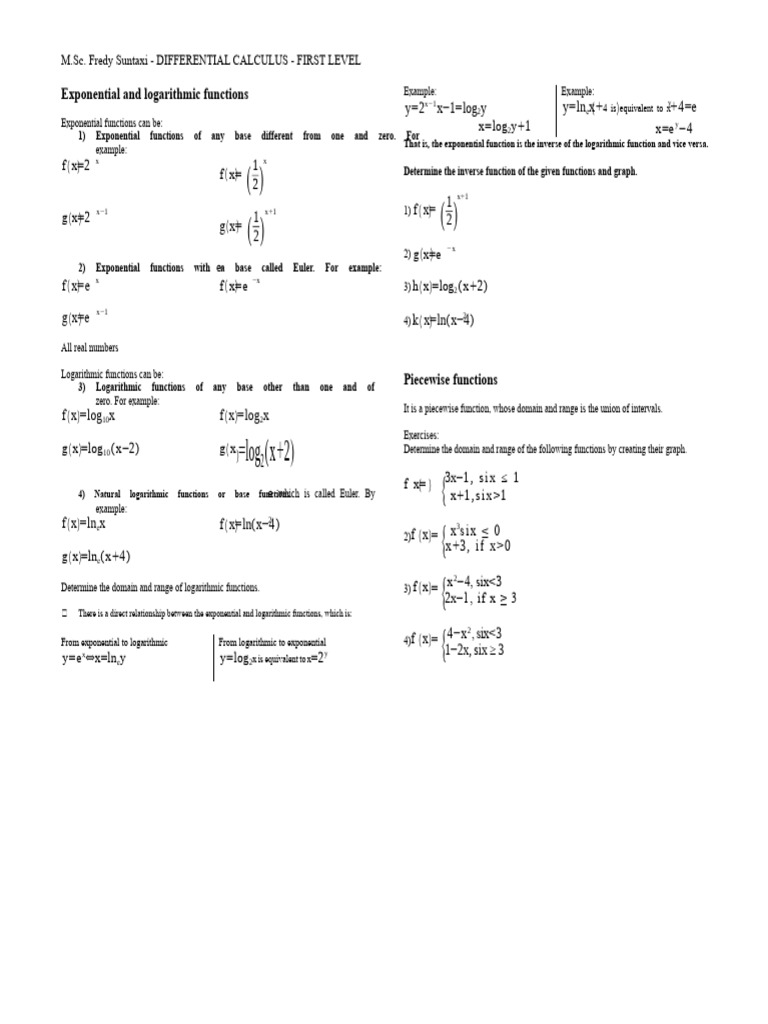 Classification of Logarithmic and Exponential Functions | PDF | Function (Mathematics ...