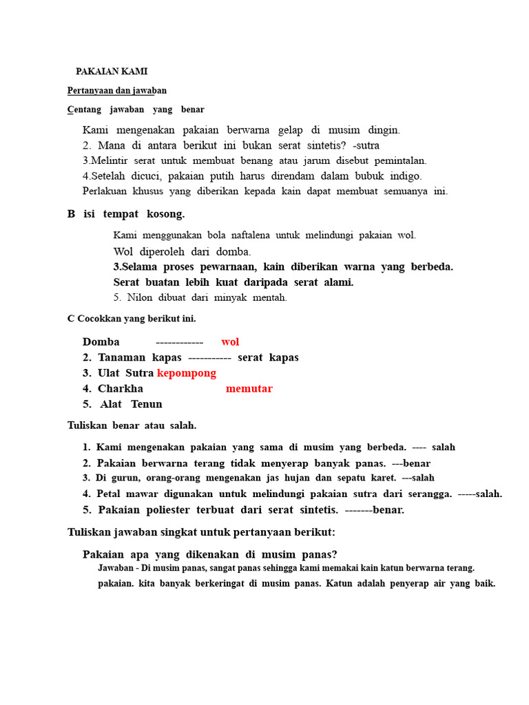 Panduan Pakaian: Serat dan Penyimpanan | PDF