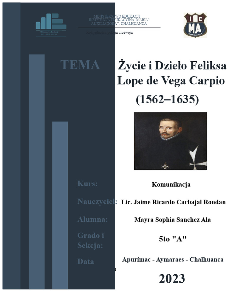 Praca Monograficzna - Felix Lope de Vega de Carpio - Źródło Ovejun ...