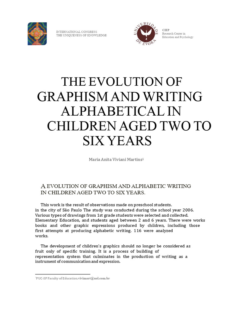 The Evolution of Graphism and Alphabetic Writing in Children Aged Two ...