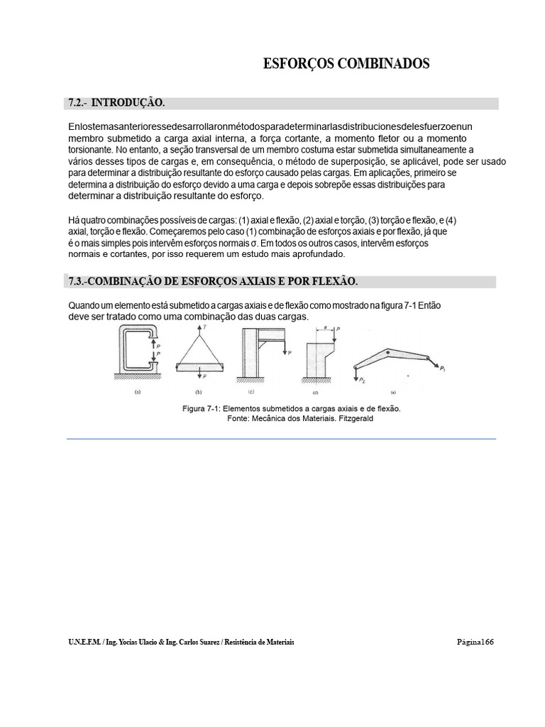 Tema 7 Esforço Combinados | PDF | Flexão (Física) | Círculo