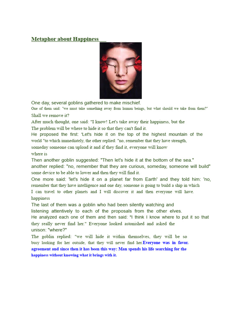 Metaphor About Happiness | PDF