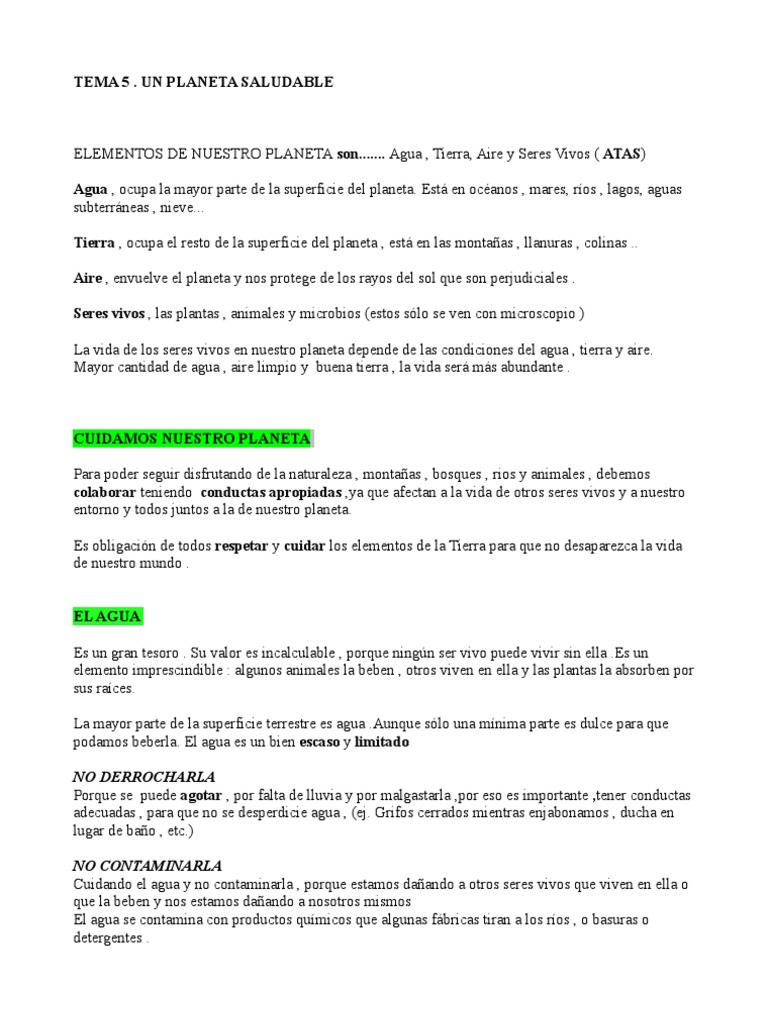 Tema 5 Cono | PDF | Agua | Residuos