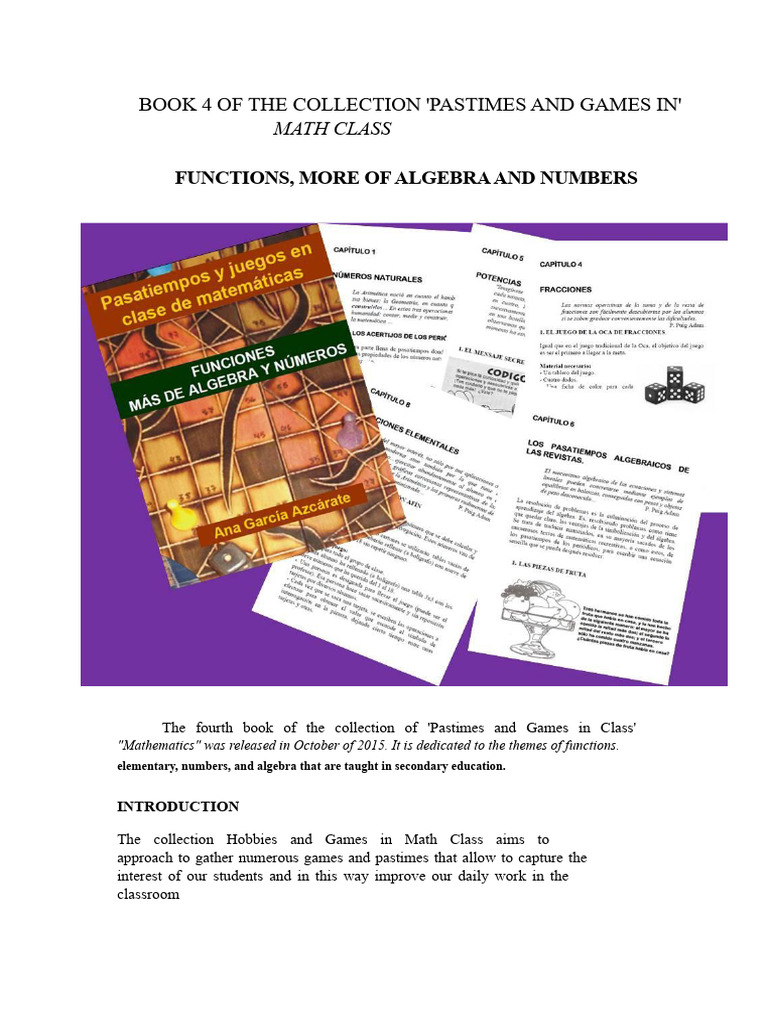 Math Games for Functions & Algebra | PDF | Mathematics | Algebra