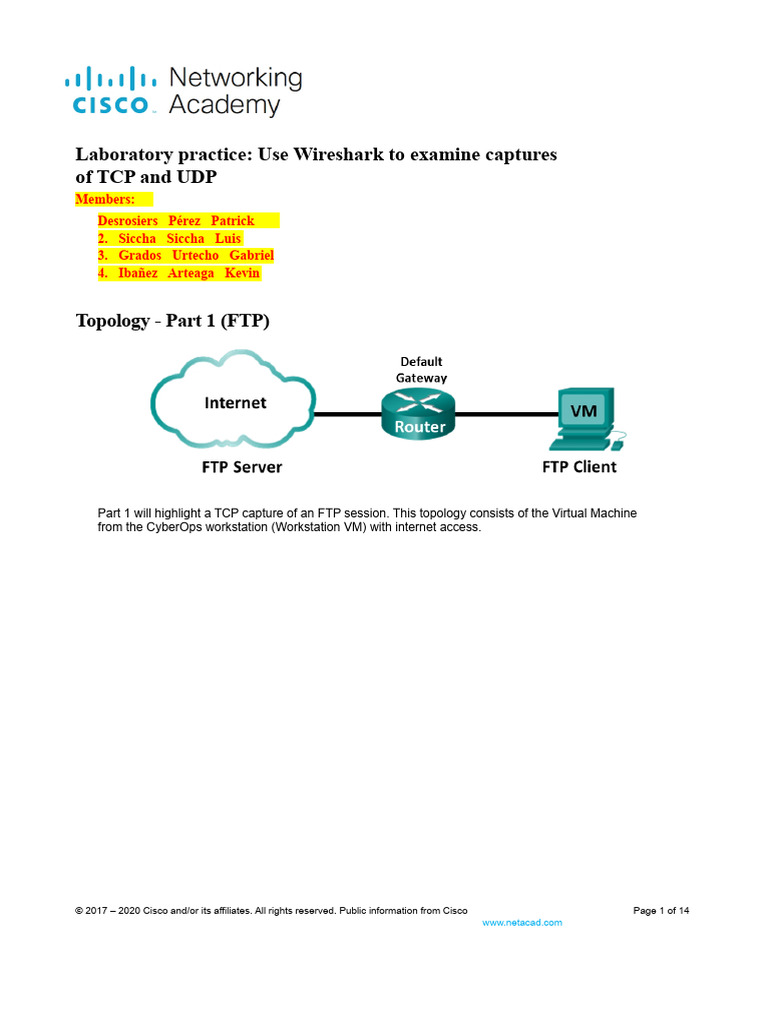 10.4.3 Lab - Using Wireshark To Examine TCP and UDP Captures | PDF | Transmission Control ...