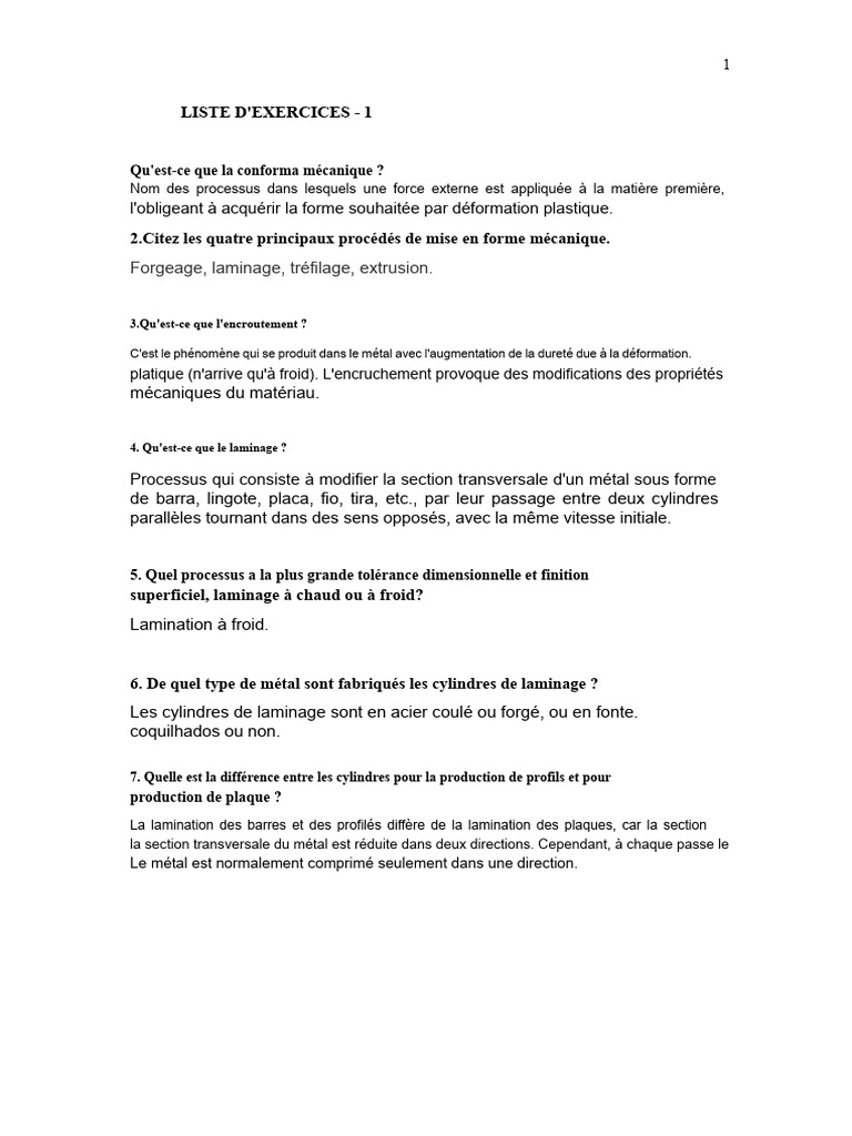 Techniques de mise en forme mécanique | PDF | Laminage | Métaux