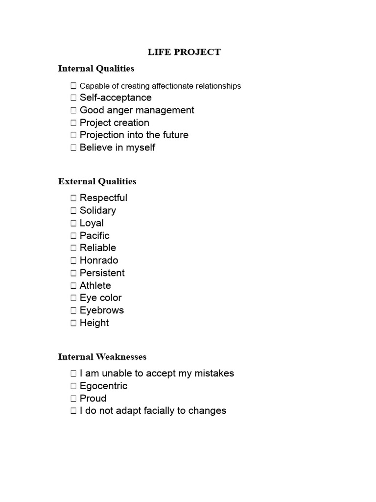 Life Project | PDF