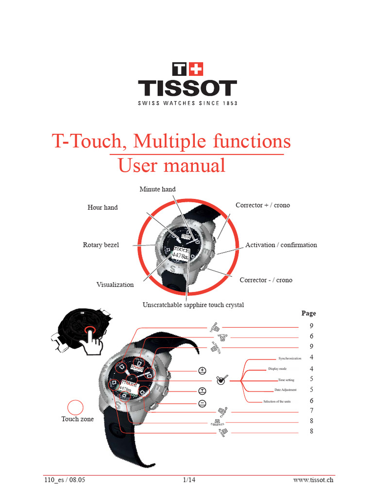 Tissot 1853 T-Touch User Manual | PDF | Atmospheric Pressure | Altitude