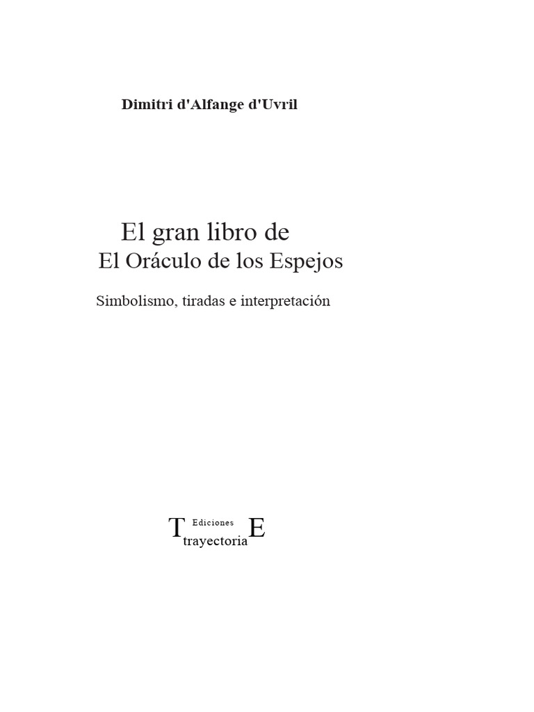 El Gran Libro Del Oráculo de Los Espejos | PDF