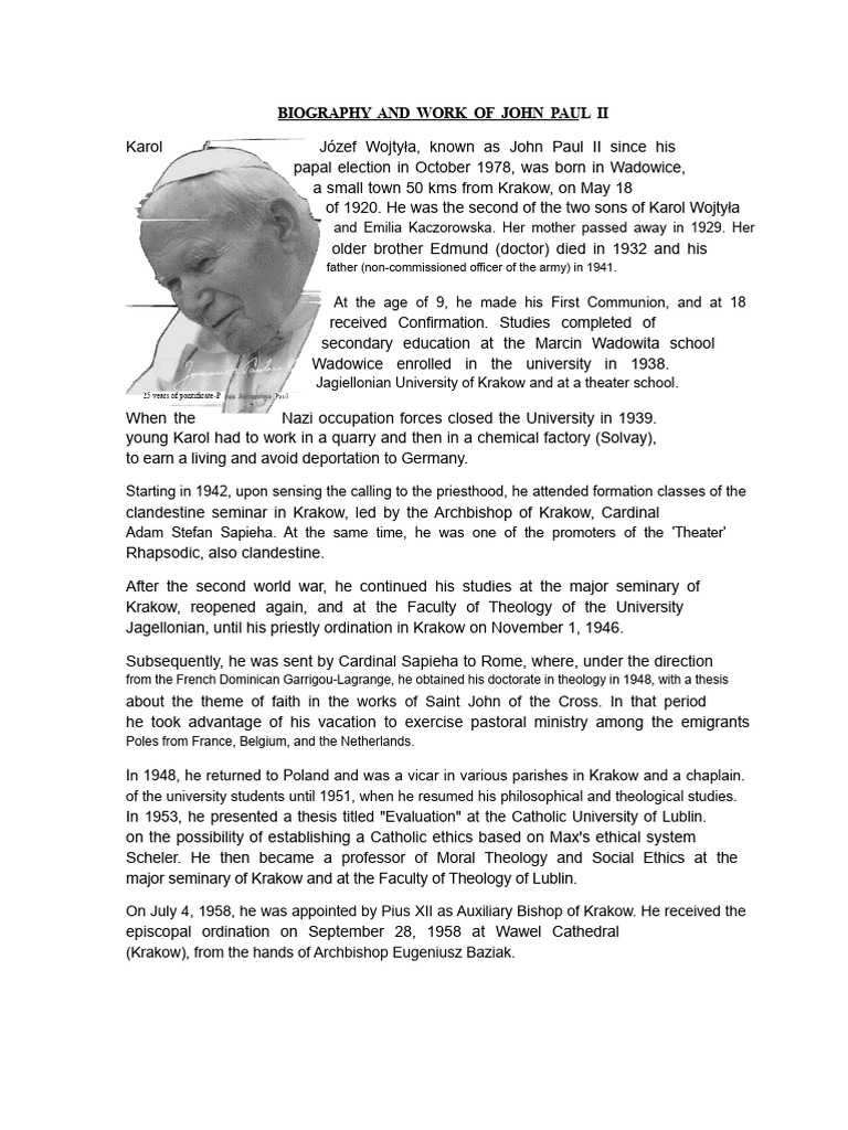 John Paul II: Life and Legacy | PDF | Pope John Paul Ii | Catholic Church
