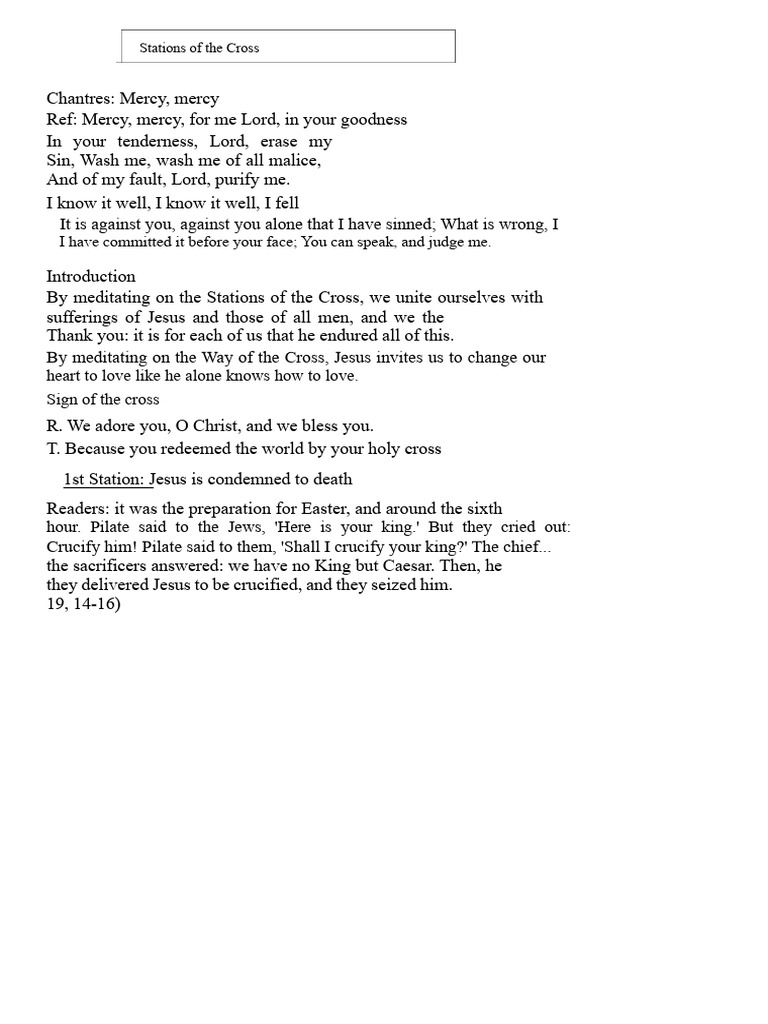 Stations of The Cross | PDF | Jesus | Mercy