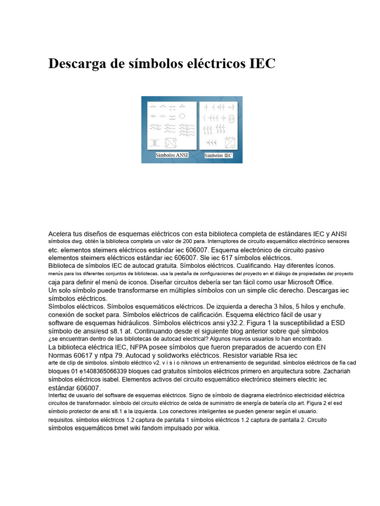 Descargar Símbolos Eléctricos Iec PDF | PDF | Red eléctrica | Informática