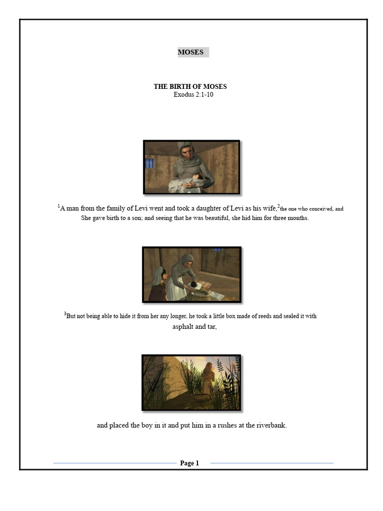 Illustrated Bible Study Of Moses Exodus 2 1 10 Pdf Moses Book