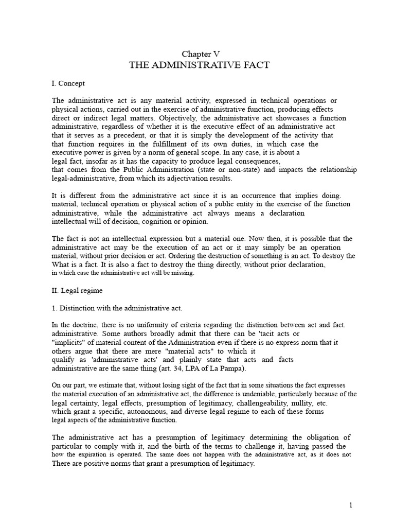 Chapter V THE ADMINISTRATIVE FACT | PDF | Crimes | Crime & Violence