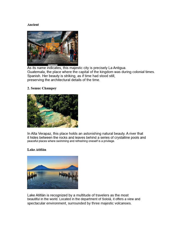 10 Tourist Places in Guatemala Small Image and 2 Stories | PDF | Guatemala