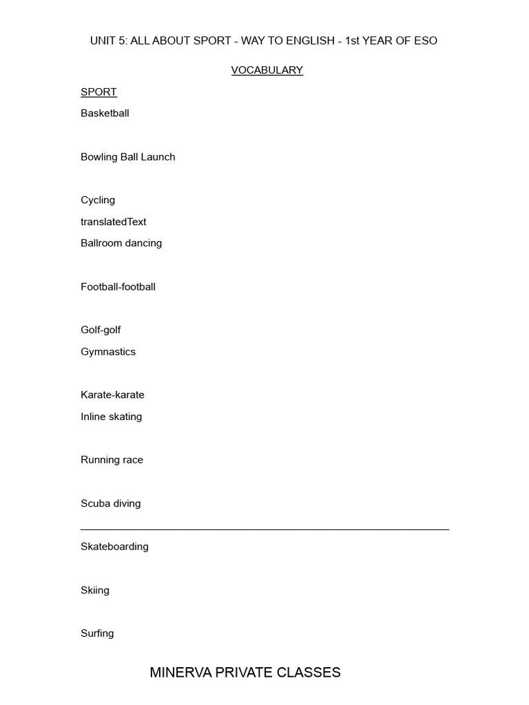 1st Year of Secondary Education English - Unit 5 - Way To English 1 | PDF