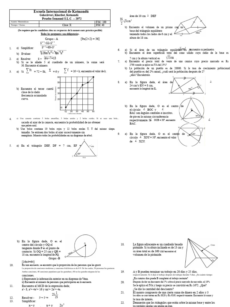 2067 SLC para La Escuela Kins 2072 | PDF | Triángulo | Ángulo