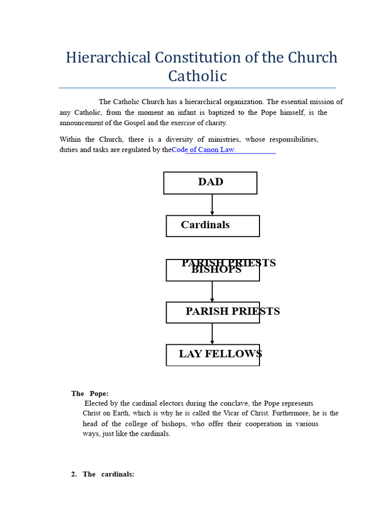 Hierarchical Structure of the Catholic Church | PDF | Pope | Catholic ...