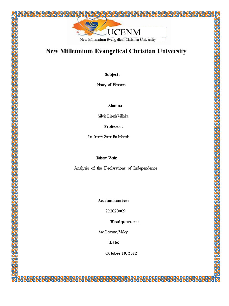 Analysis of The Independence Acts 1821-1823 - 222020009 | PDF | Central ...