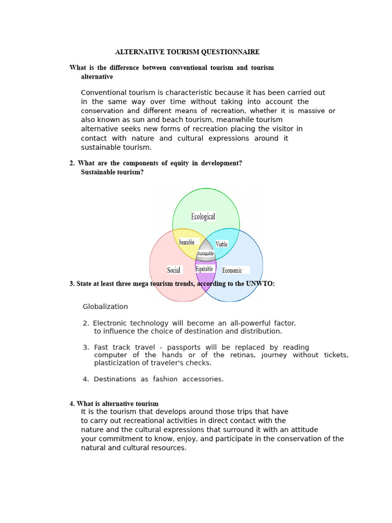 Alternative Tourism Questionnaire For The Exam | PDF | Tourism ...