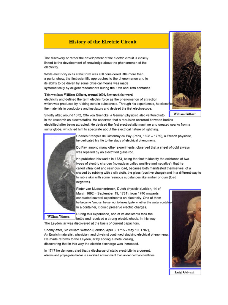 Origins of the First Electric Circuit | PDF | Electricity | Electric Charge