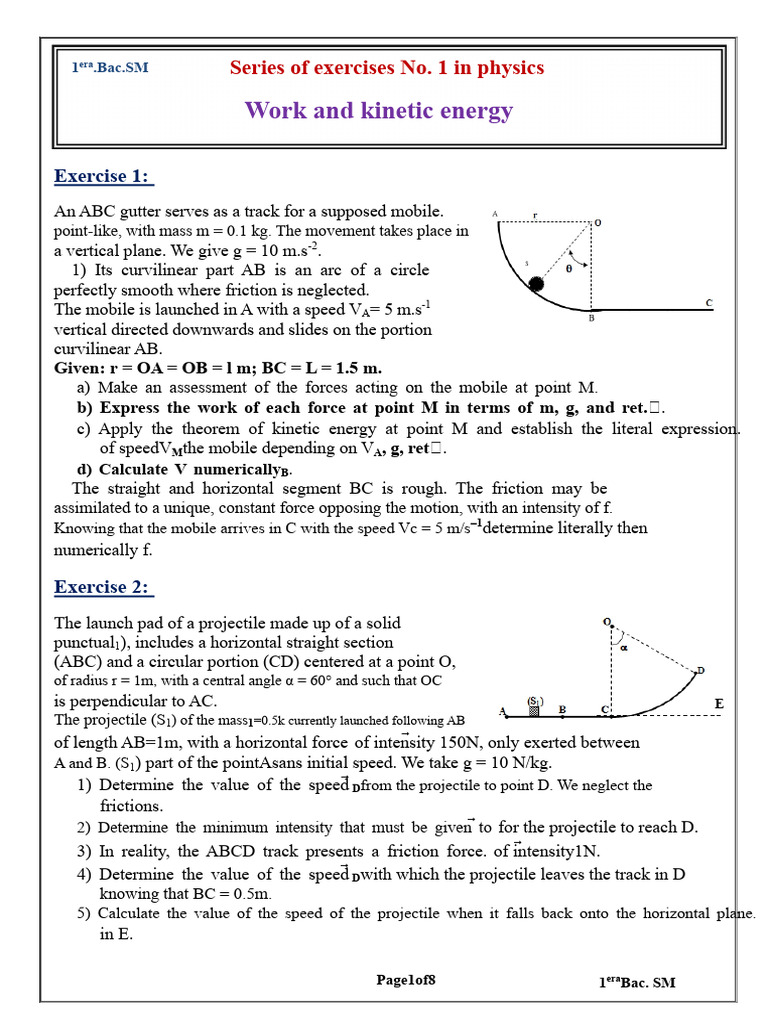 Series 3 Physics-Work and Kinetic Energy (WWW - Pc1.ma) | PDF | Force ...