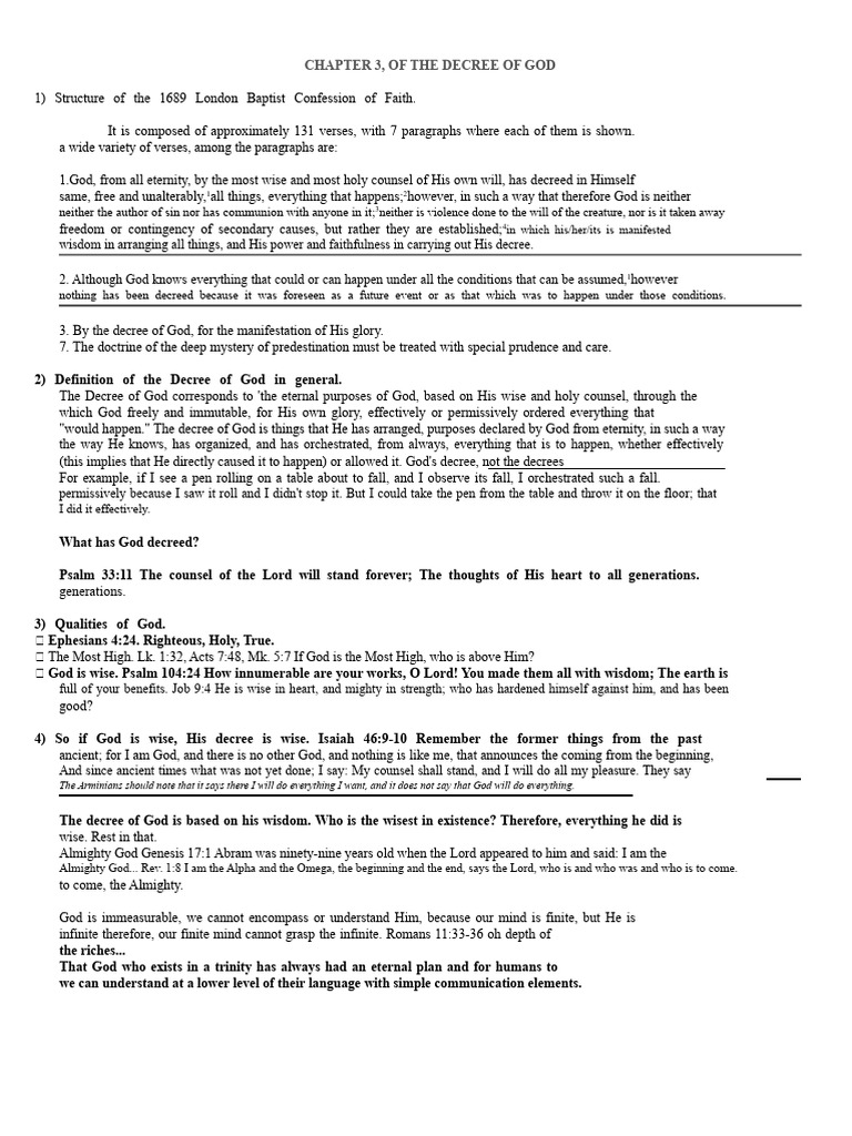 Biblical Study of The Decree of God | PDF | Predestination | Grace In ...