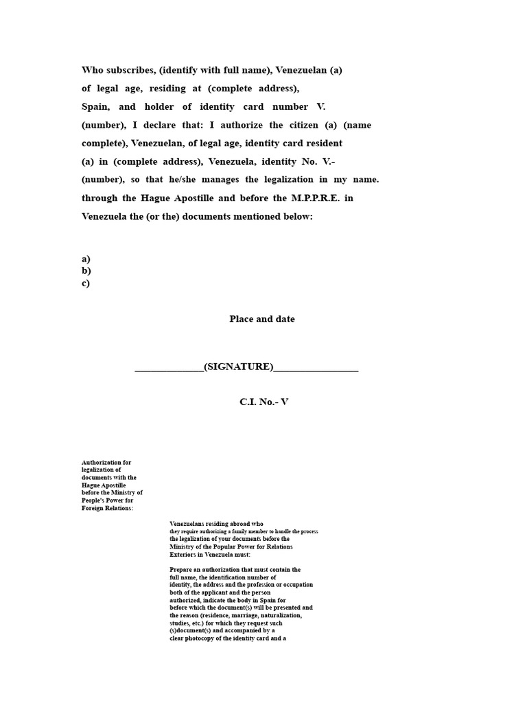 Authorization To Apostille | PDF | Identity Document | Access Control