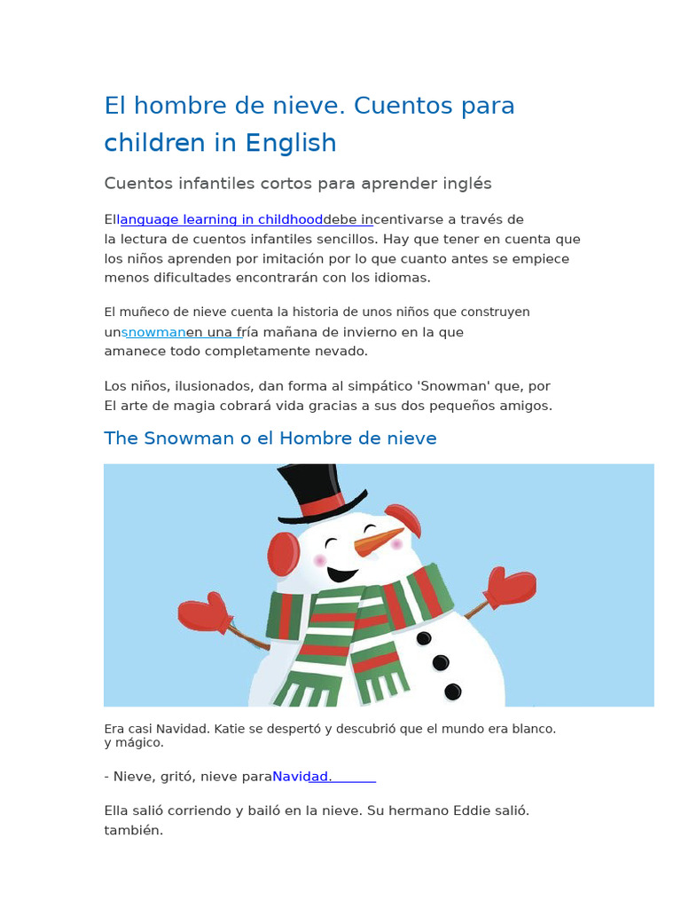 El Muñeco de Nieve | PDF