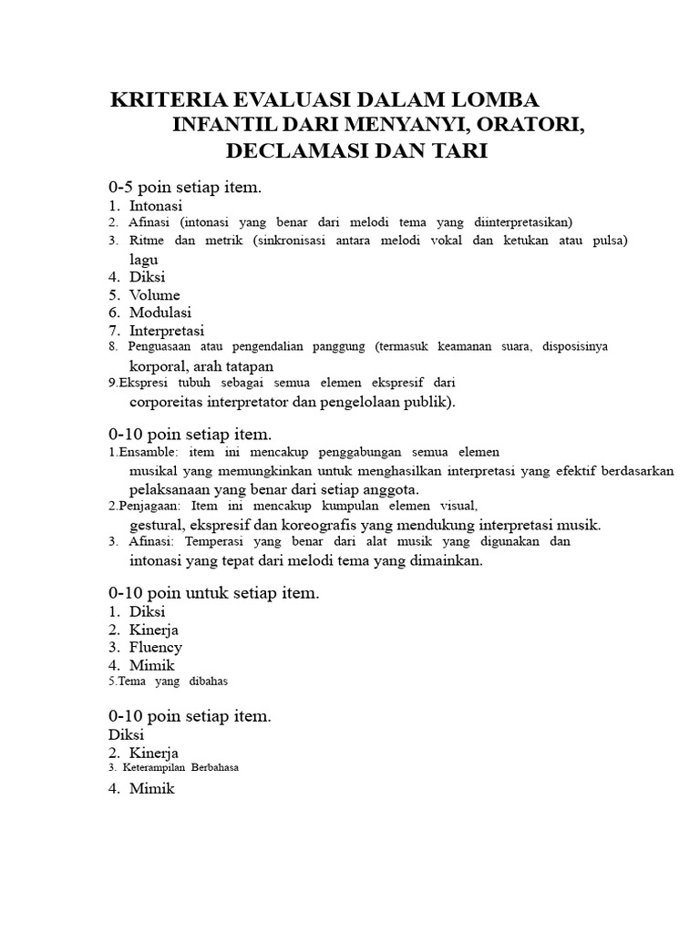 Kriteria Evaluasi | PDF