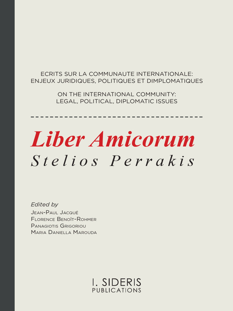 Liber Amicorum Perrakis International Law | PDF | International Law ...