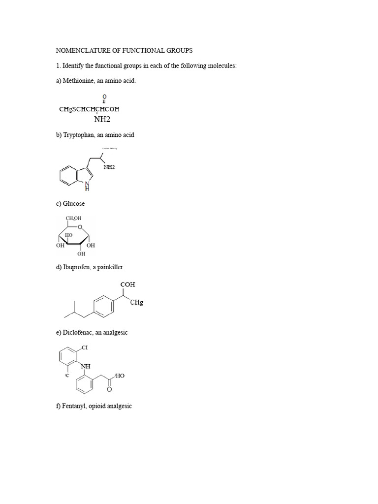 Functional Groups and Structural Formulas | PDF | Carboxylic Acid ...