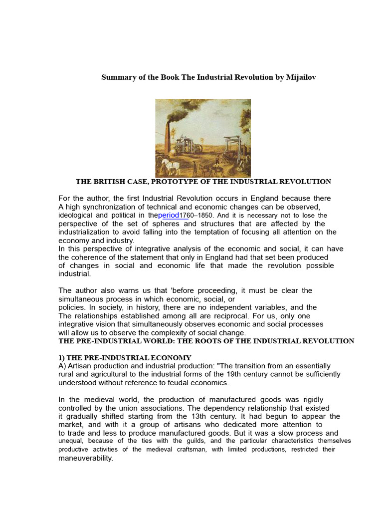Summary of The Book "The Industrial Revolution" by Mijailov | PDF ...