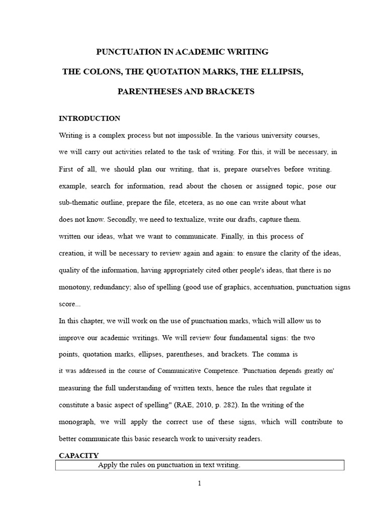 4 Punctuation in Academic Writing | PDF | Ellipsis | Bracket