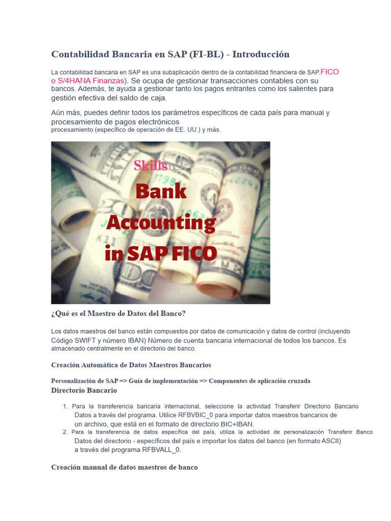 Contabilidad Bancaria en SAP | PDF | Bancos | Contabilidad