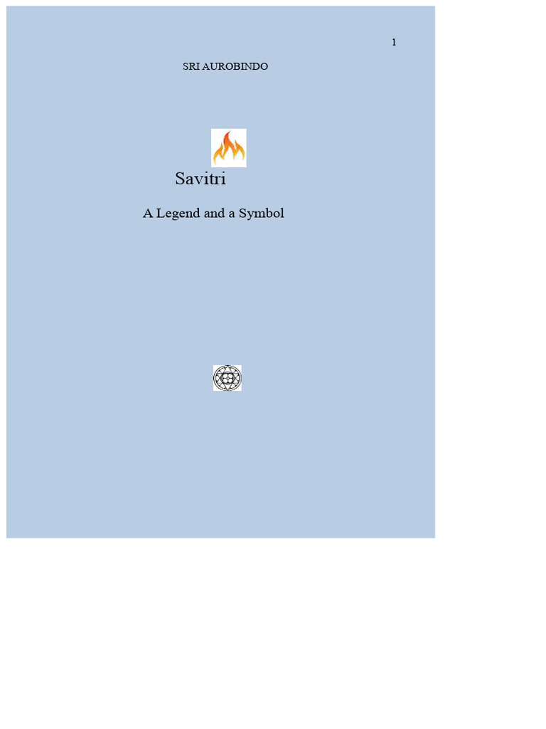 SAVITRI - A Legend and A Symbol - Sri Aurobindo - Book I | PDF | Sri ...