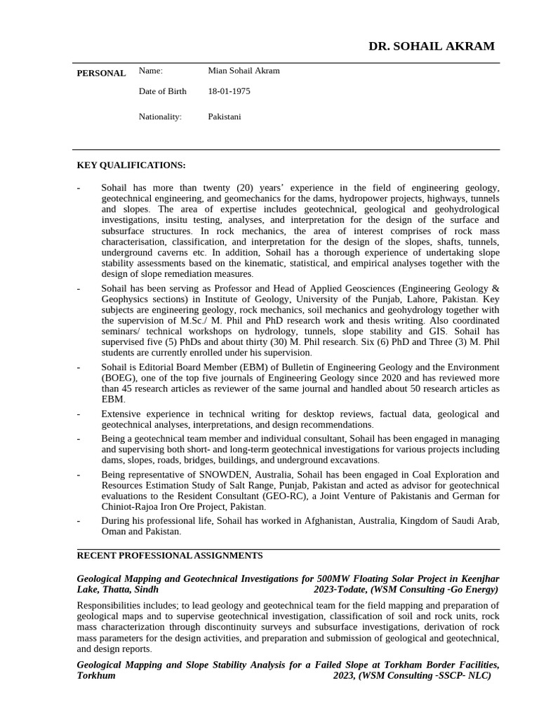 Resume - DSA | PDF | Geotechnical Engineering | Earth Sciences