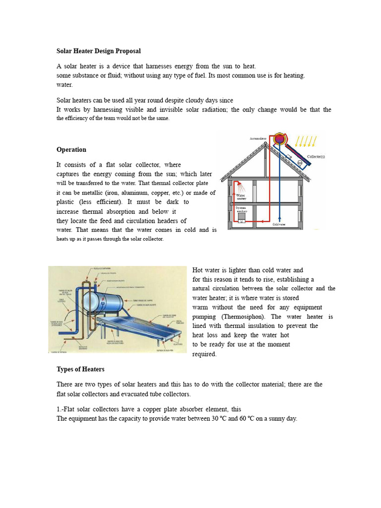 Solar Heater Design and Proposal Guide | PDF | Water Heating | Solar Energy