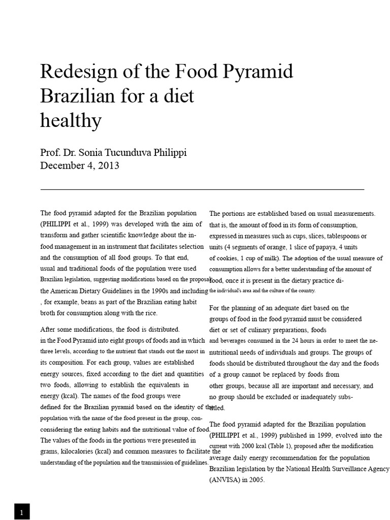 Brazilian Food Pyramid Redesign Guide | PDF | Foods | Whole Grain