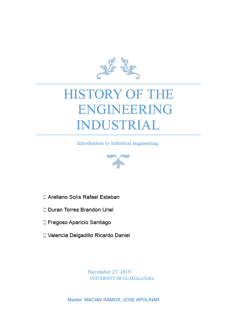 History of Industrial Engineering | PDF | Industrial Engineering | Lean Manufacturing